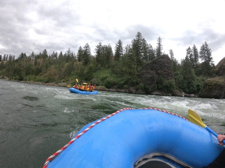 Spokane River whitewater rafting with Wiley Waters down class III rapids